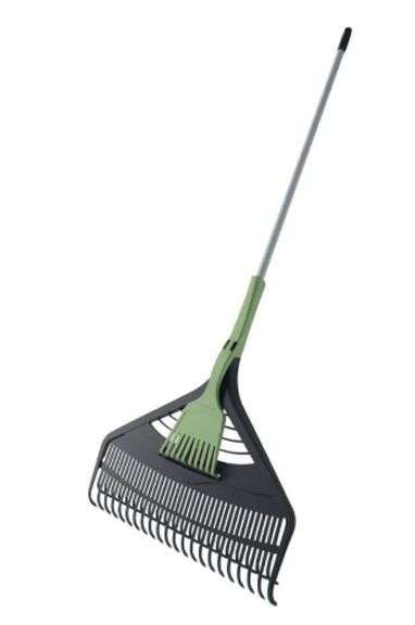 Suncast 26 in. Poly Double Tine Leaf Rake with Detachable Hand Rake ...
