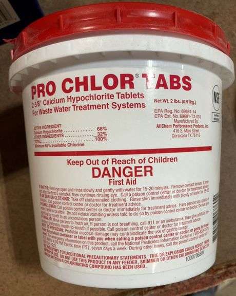 Pro Chlor Tabs - 2-5/8” Calcium Hypochloric Tabs - 2lbs - Metzger ...