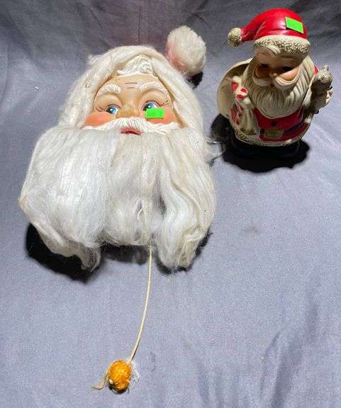 Musical Santa Head Decor and Porcelain Santa Figurine - Metzger ...