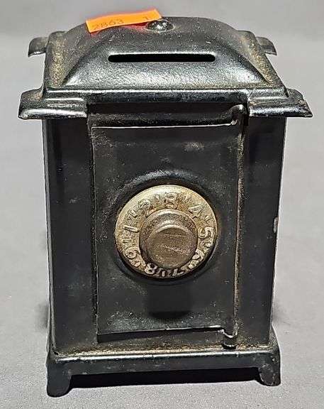 Tin Coin Bank Resembling a Safe with Combination Lock 4” - Metzger ...