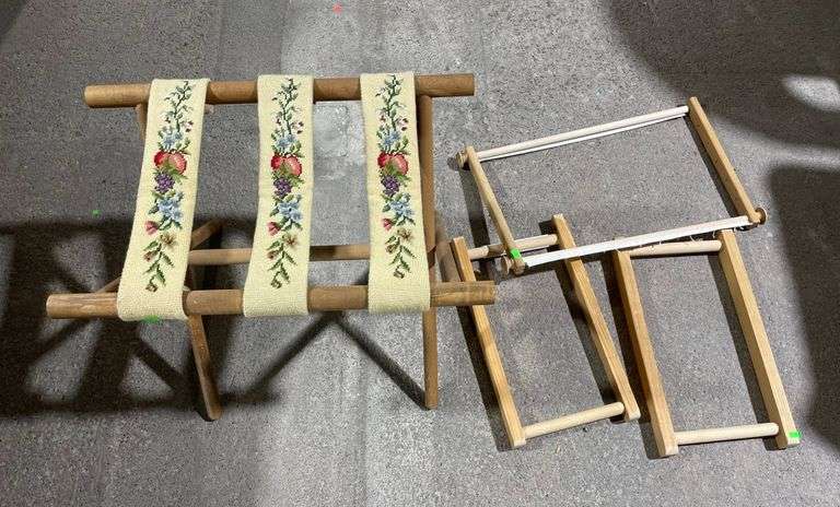Set of Embroidered Textile Stretchers and Frames - Metzger Property ...