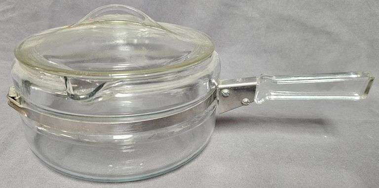 Pyrex Clear Glass Saucepan With Lid and Handle 4″ H - Metzger Property ...