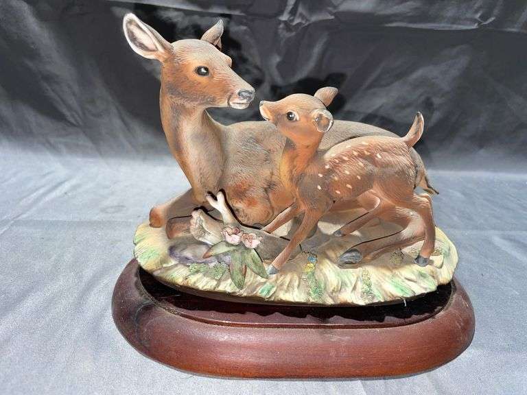 Hand-Painted Porcelain Sculpture of Deer by Homco - Metzger Property ...