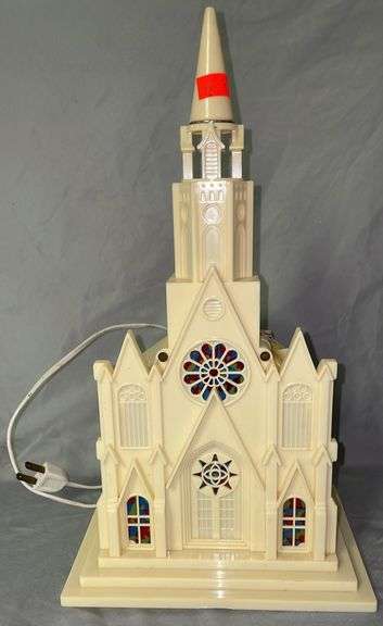 Raylite electric corp. lighted musical plastic church 13”H - Metzger ...
