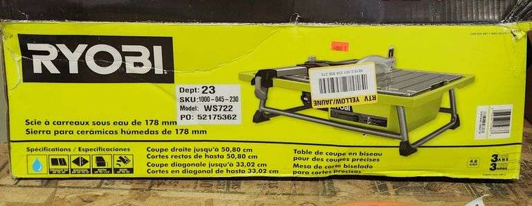 RYOBI 4.8 -Amps 7 in. Blade Corded Tabletop Wet Tile Saw - Metzger ...