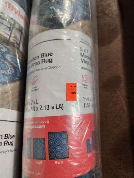 StyleWell Quince Navy/Blue 5'x7' Medallion Vinyl Area Rug - Metzger ...