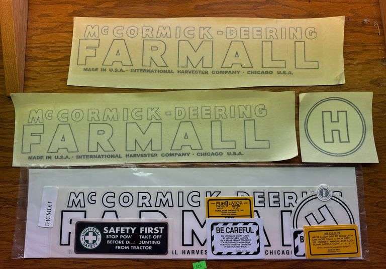 McCormick-Deering and Farmall Tractor Decals with Safety Stickers ...