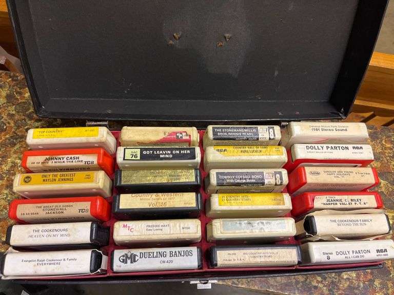 Collection of 8-Track Tape Cartridges Featuring Country and Classic ...