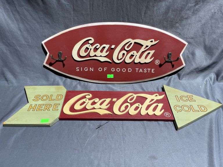 Coca-Cola Advertising Signs with Arrow and Wall Plaque - Metzger ...