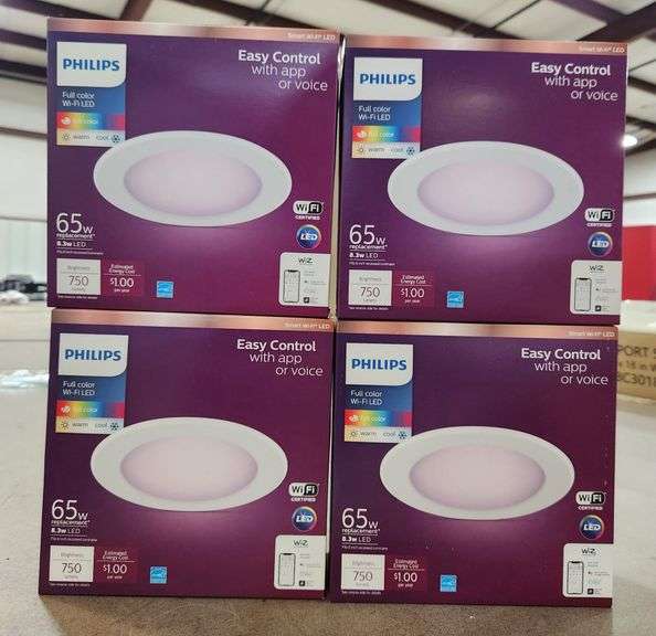 Philips 5 in. / 6 in. LED Color Changing 65-Watt Equivalent Wi-Fi Smart ...