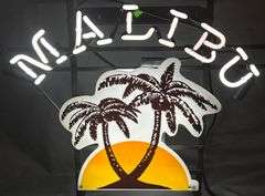 Malibu Neon Light Sign with Palm Tree Design - Metzger Property ...