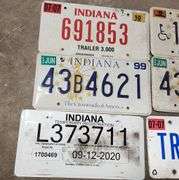 Group of Indiana License Plates, Including Handicapped Plates and ...