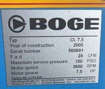 Boge CL 7.5 Air Compressor with Wayne Air Compressors Tank, 2005 ...