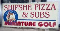 Large Shipshe Pizza & Subs Miniature Golf Sign With Native American ...