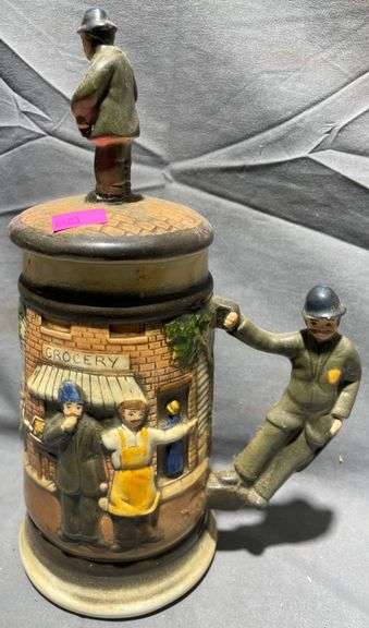 Mr. Ceramic Lidded Stein with Police Officer Motif 7-Inch - Metzger ...