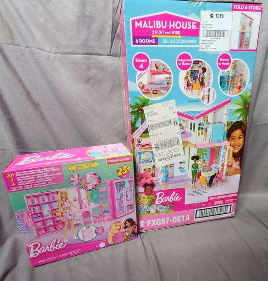 Barbie Malibu House Playset and Barbie Dream Closet Playset - Metzger ...