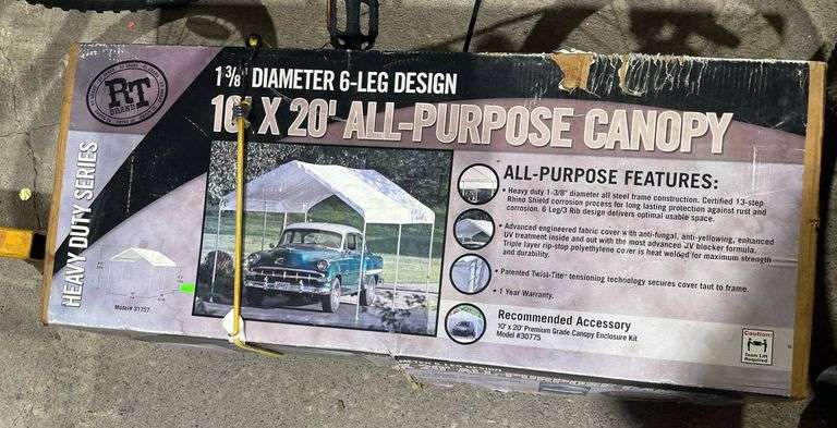 All-Purpose Canopy, 1-3/8″ Diameter 6-Leg Design 10′ x 20′ - Metzger ...