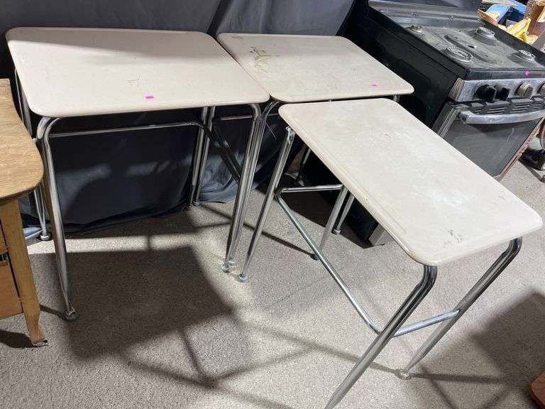 3 – School Desks with Chrome Frames and Laminate Tops - Metzger ...