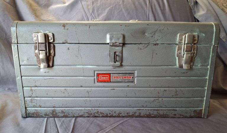 Sears Craftsman Metal Tool Box with Clasps and Handle – 18″ x 8″ x 9 ...