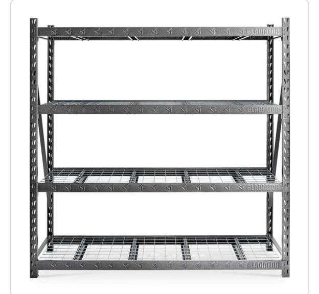 Gladiator 4-Tier Heavy Duty Welded Steel Garage Storage Shelving Unit ...