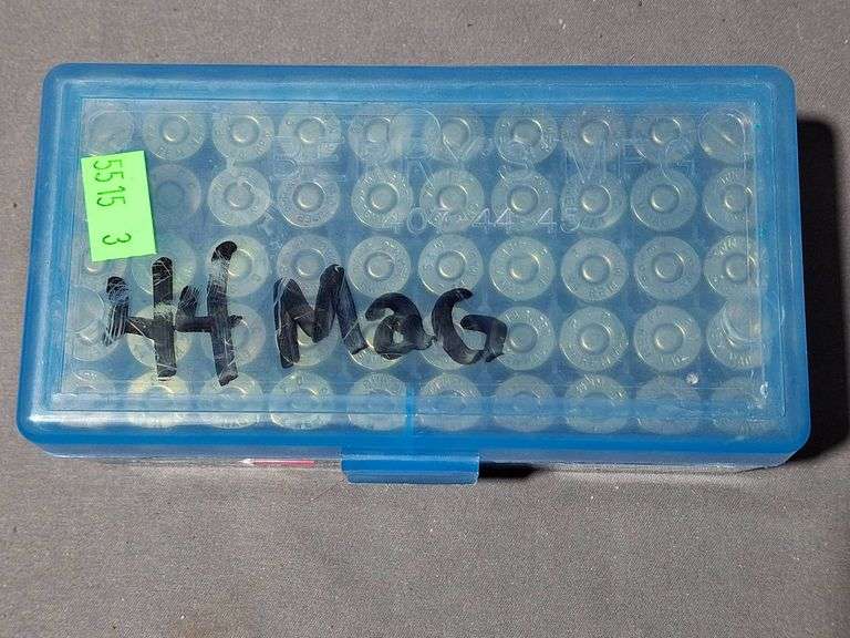 Variety of .44 Magnum (98) Shells and (23) Live Rounds in Plastic Cases ...