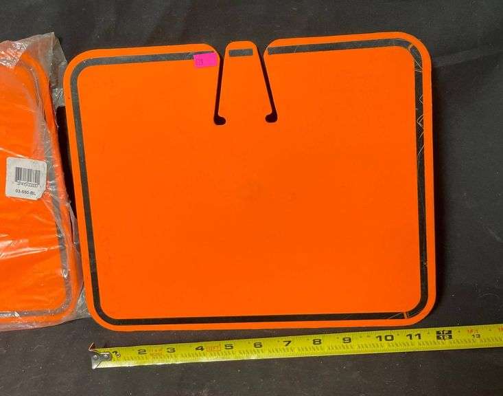 Set of Two Orange Rectangular Signs with Black Borders - Metzger ...