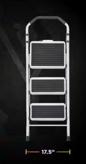 Gorilla Ladders 3-Step Steel Lightweight Step Stool Ladder 225 lbs ...