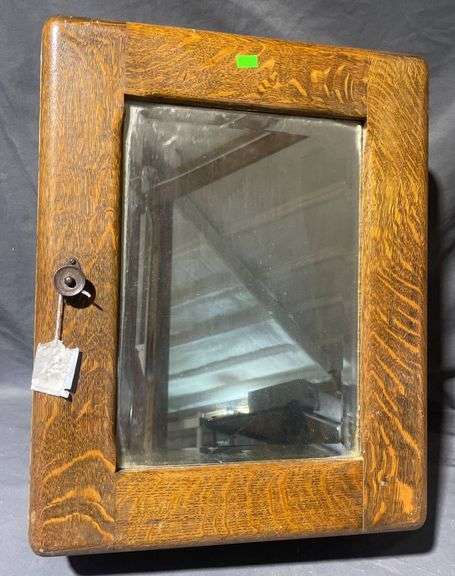 Hinged Wood Case with Keyhole, Compartments and Mirrored Door 16”x12”x6 ...