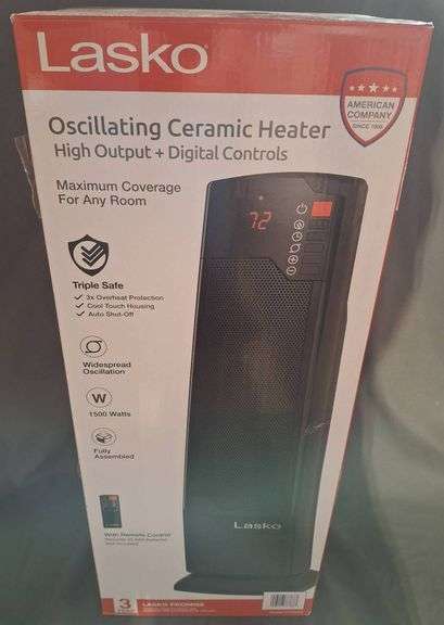 Lasko Oscillating Ceramic Heater Model CT22885, Sealed in Box - Metzger ...