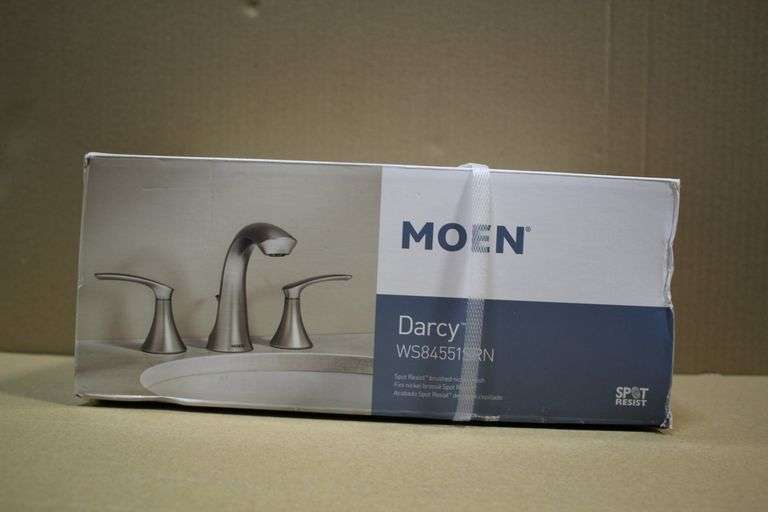 MOEN - Darcy 8 in. Widespread 2-Handle High-Arc Bathroom Faucet in Spot ...
