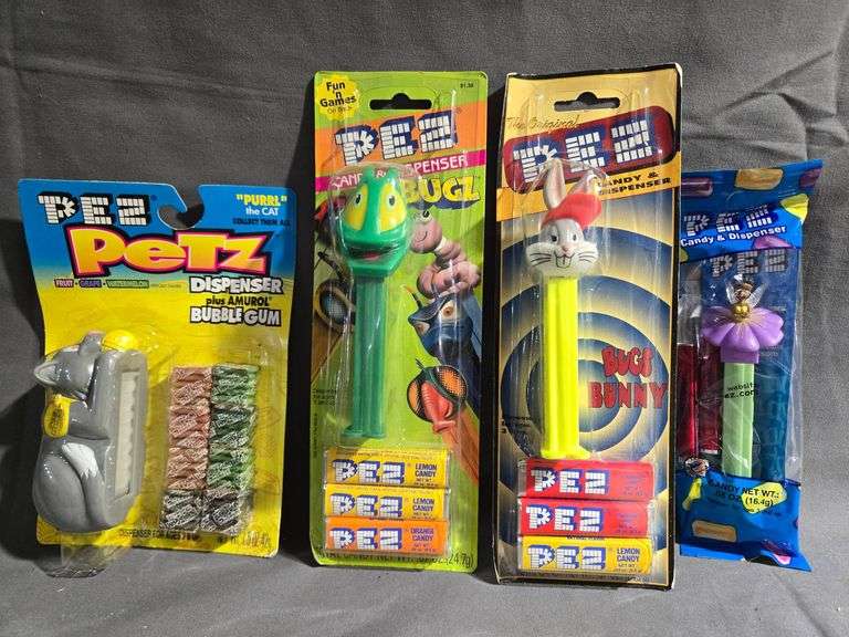 Set of Four New PEZ Candy Dispensers with Packaging - Metzger Property ...