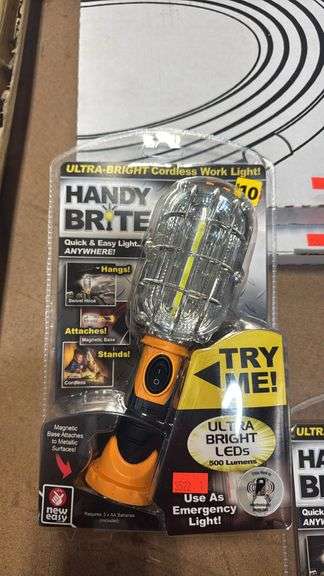 HANDY BRITE Ultra-Bright LED 8.35 in. Yellow Cordless Work Light Lamp ...