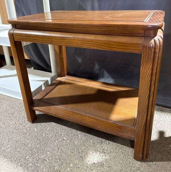 Rectangular Wood Side Table with Lower Shelf 25.5×15.5×22 - Metzger ...