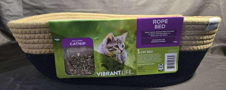 Rope Cat Bed with Washable Cushion and Catnip by Vibrant Life - Metzger ...