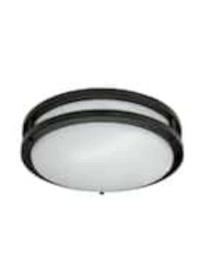 COMMERCIAL ELECTRIC - 15 in. Matte Black Orbit LED Flush Mount Ceiling ...