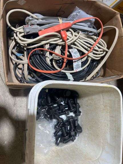 Box with Wiring Cables and Bucket with Hex Bolts - Metzger Property ...