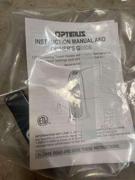 Optimus Model H-7318 Oscillating Tower Heater with Digital Controls ...