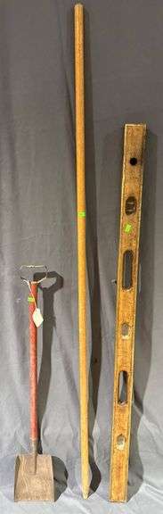 Shovel, Wooden Pole and American Spirit Level Set - Metzger Property ...