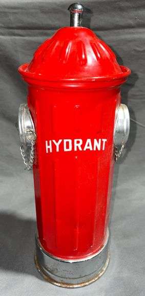 Red Metal Fire Hydrant-Themed Container with Removable Lid - Metzger ...