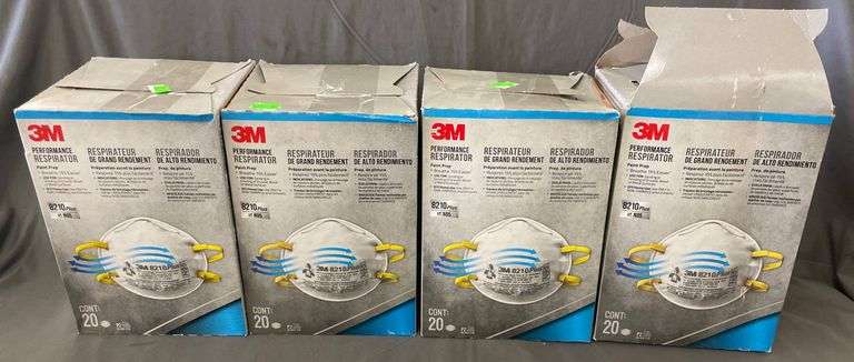 (4) Boxes of 3M 8210Plus N95 Performance Respirators, 80 Total Masks ...