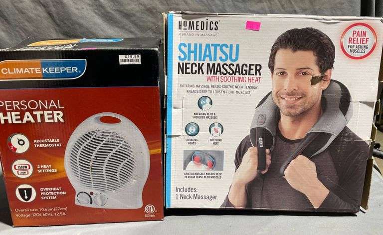 Climate Keeper Personal Heater and HoMedics Shiatsu Neck Massager ...