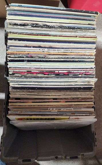 Vinyl Records With Album Covers Featuring Various Genres and Artists ...