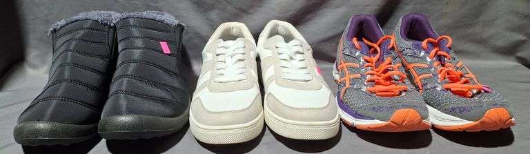 Group of Three Pairs of Footwear Including Insulated Slip-Ons, Lace-Up ...