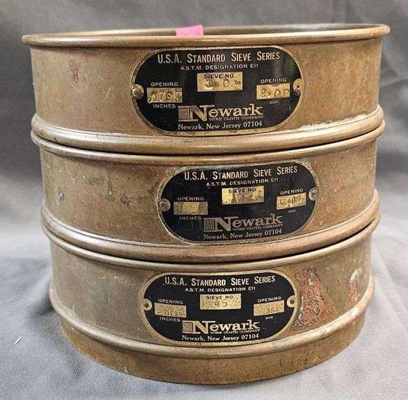 Set of Newark Wire Cloth Company U.S.A. Standard Sieves, ASTM ...