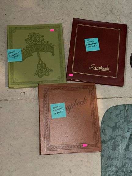 Three Scrapbooks with Embossed Covers 14.5”x12” Each - Metzger Property ...
