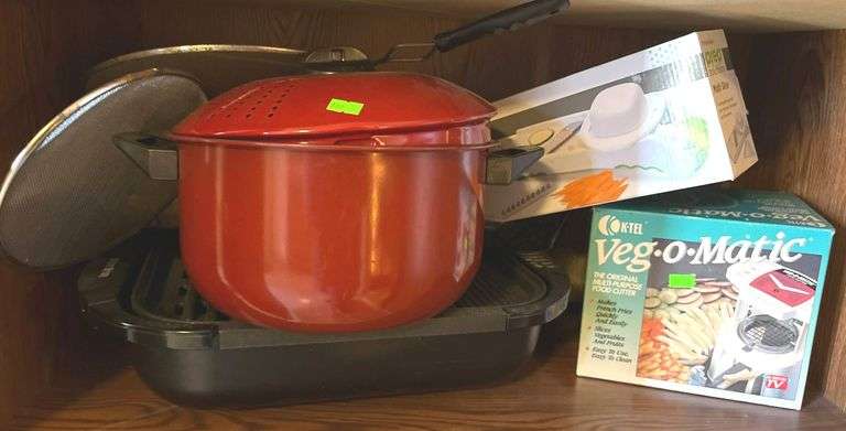 Kitchenware Set with Red Stockpot, K-Tel Veg-o-Matic, Prep Solutions ...