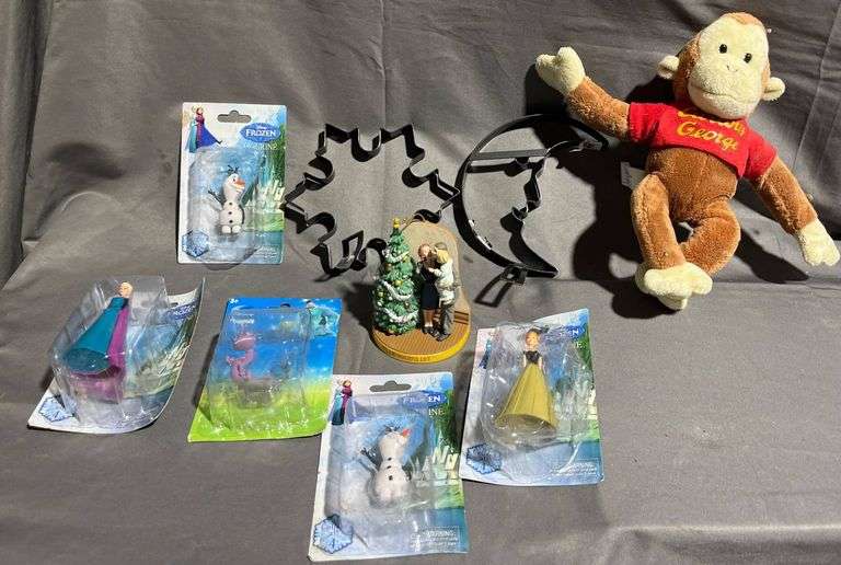 Curious George Plush, Frozen Figurines, Maple Leaf and Moon Cutters and ...