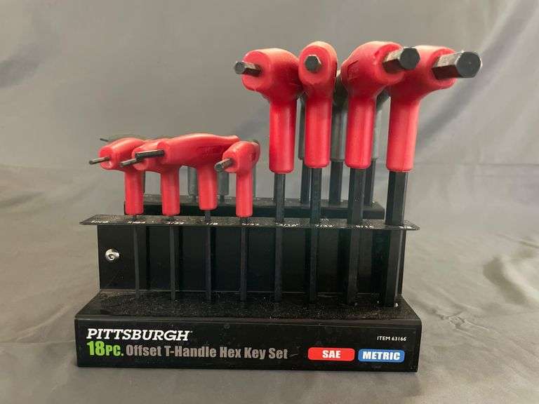 Pittsburgh 18-Piece Offset T-Handle Hex Key Set in SAE and Metric ...
