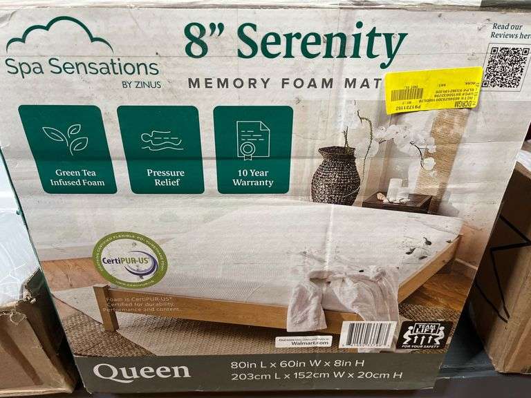 Spa Sensations by Zinus 8-Inch Serenity Queen Memory Foam Mattress ...