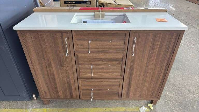 Home Decorators Collection Bilston 48 in. Single Sink Spiced Walnut ...